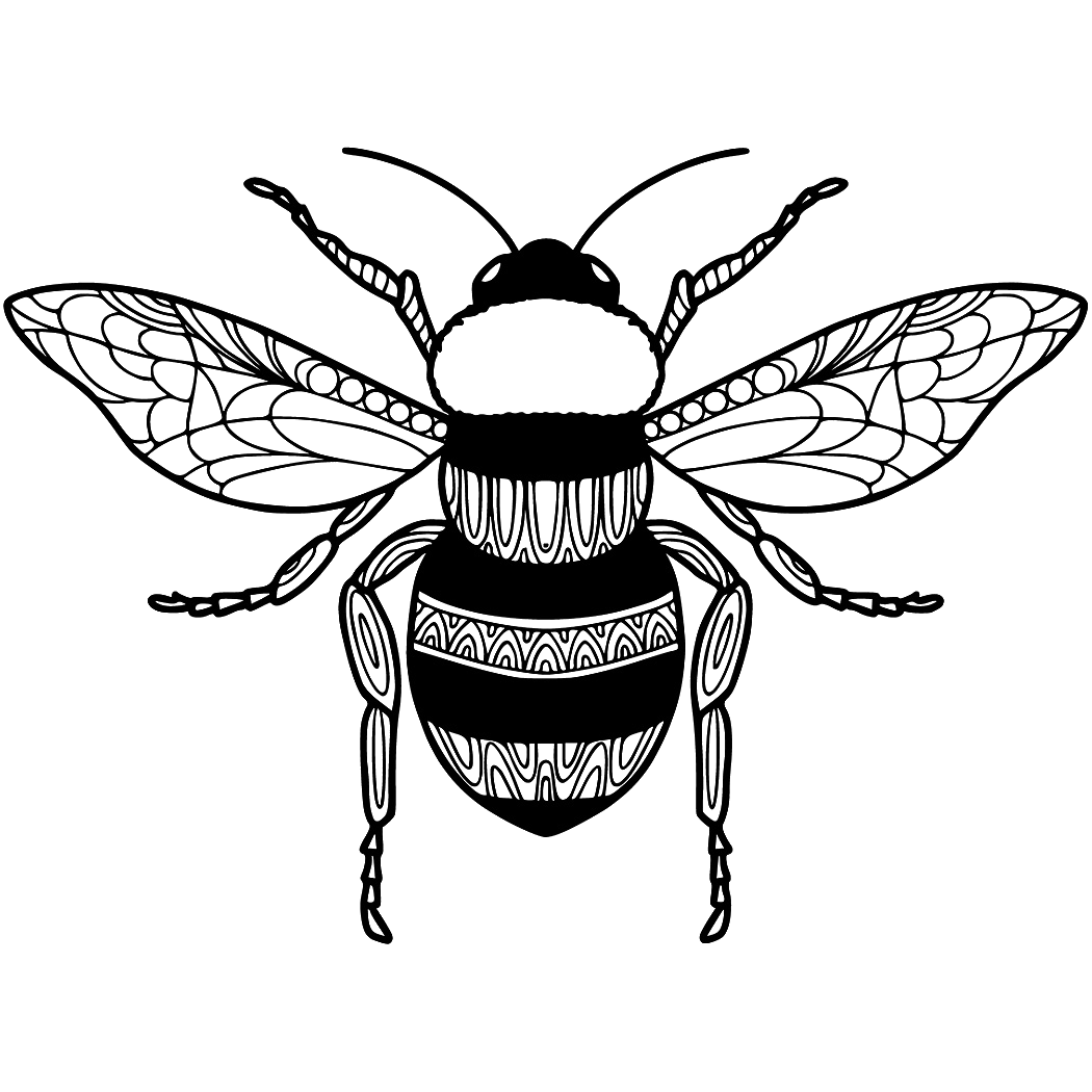 Decorated Bee Semi-Permanent Tattoo. Lasts 1-2 weeks. Painless and easy ...