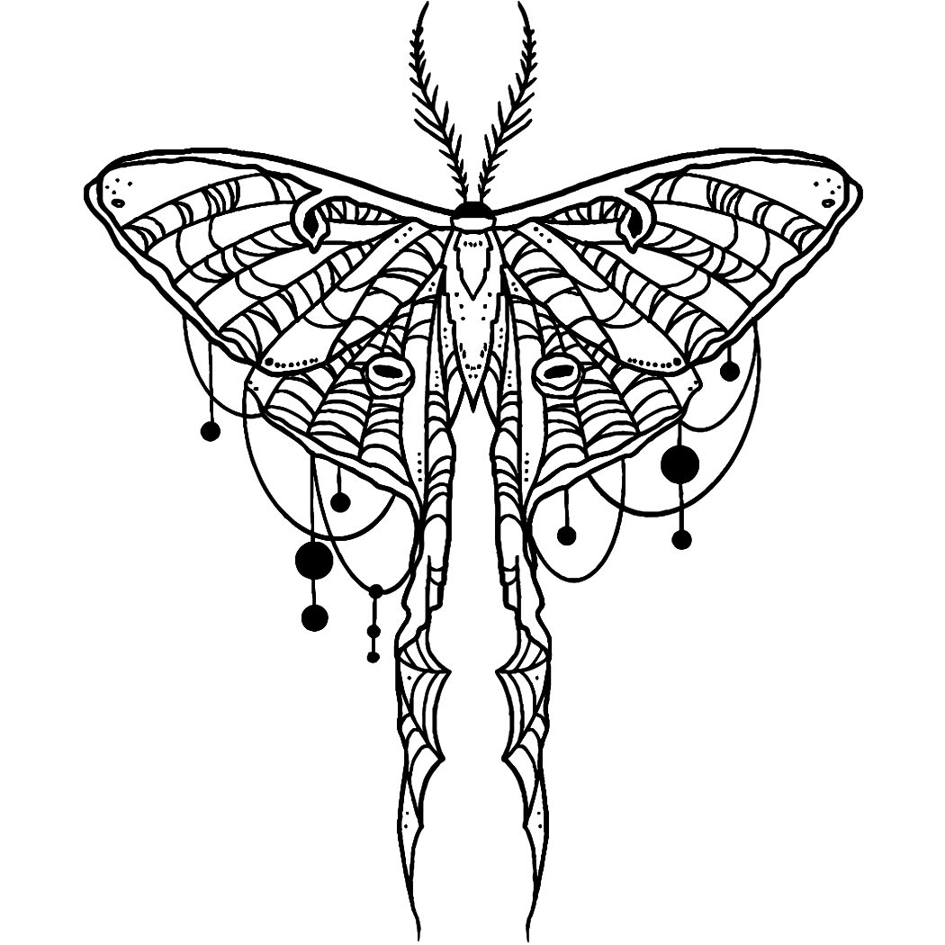 Gossamer Moth Semi-Permanent Tattoo. Lasts 1-2 weeks. Painless and easy ...