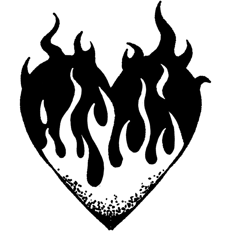 Heart Aflame Semi-Permanent Tattoo. Lasts 1-2 weeks. Painless and easy ...