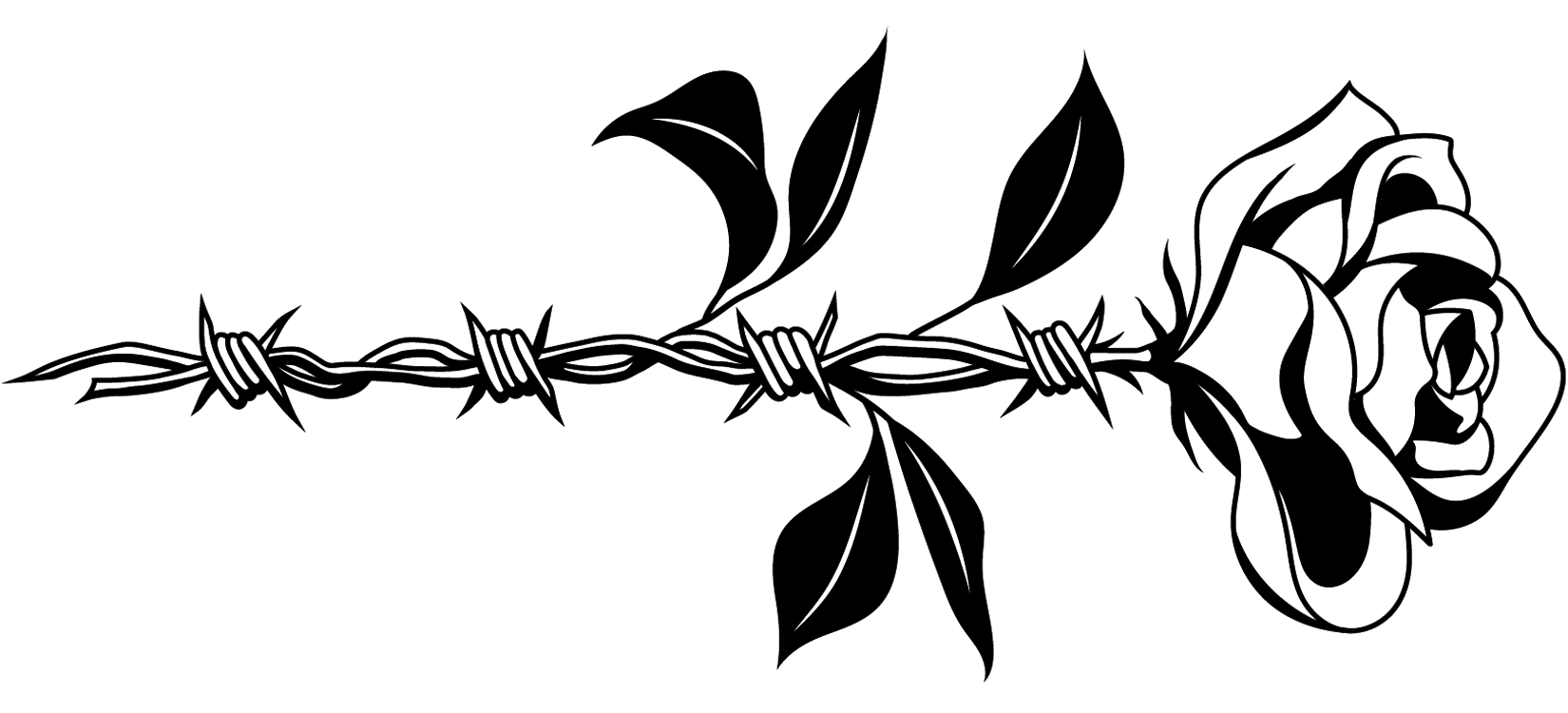 Barbed Rose Semi-Permanent Tattoo. Lasts 1-2 weeks. Painless and easy ...