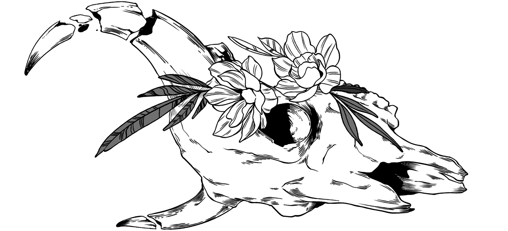 Deer Skull Semi-Permanent Tattoo. Lasts 1-2 weeks. Painless and easy to ...