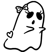Tiny Dressed up Ghost Semi-Permanent Tattoo. Lasts 1-2 weeks. Painless ...