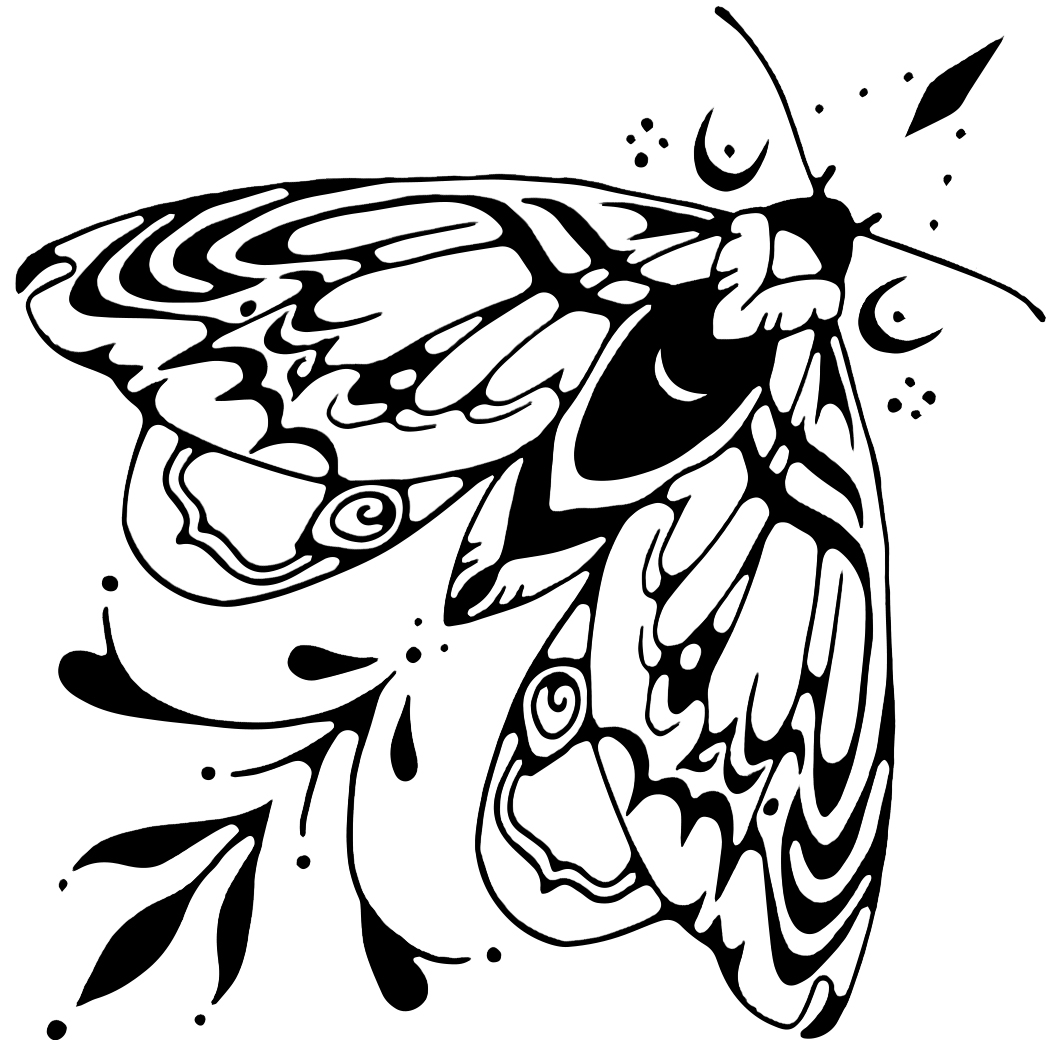 Inkblot Moth Semi-Permanent Tattoo. Lasts 1-2 weeks. Painless and easy ...