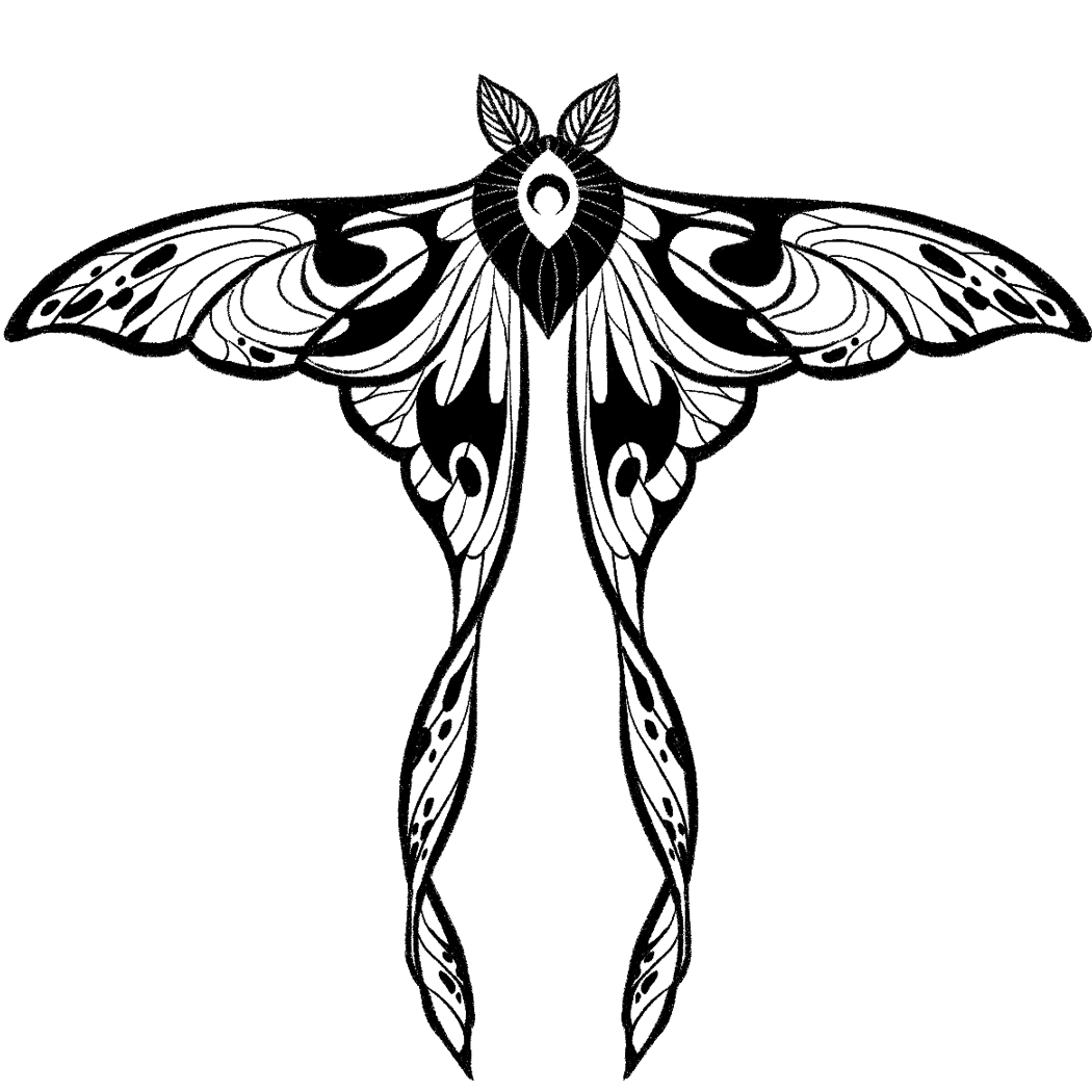 Moonlit Moth Semi-Permanent Tattoo. Lasts 1-2 weeks. Painless and easy ...