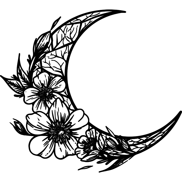 Spring Moon Semi-Permanent Tattoo. Lasts 1-2 weeks. Painless and easy ...