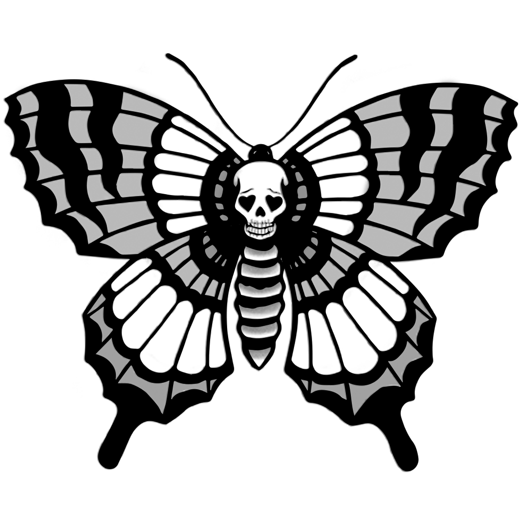 Deadhead Moth Semi-Permanent Tattoo. Lasts 1-2 weeks. Painless and easy to apply. Organic ink ...