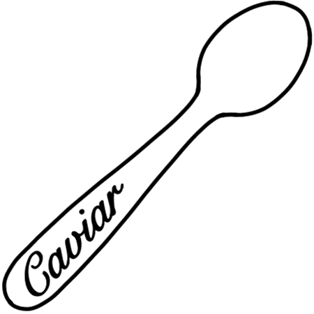 Caviar Spoon Semi-Permanent Tattoo. Lasts 1-2 weeks. Painless and easy ...