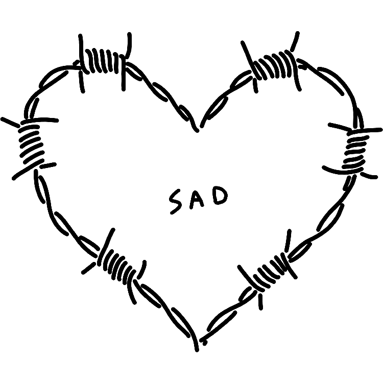 Sad Inside Semi-Permanent Tattoo. Lasts 1-2 weeks. Painless and easy to ...