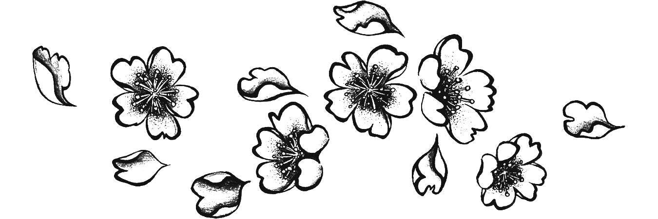 Falling Blossoms Tattoo - Semi-Permanent Tattoos by inkbox™ | Inkbox ...