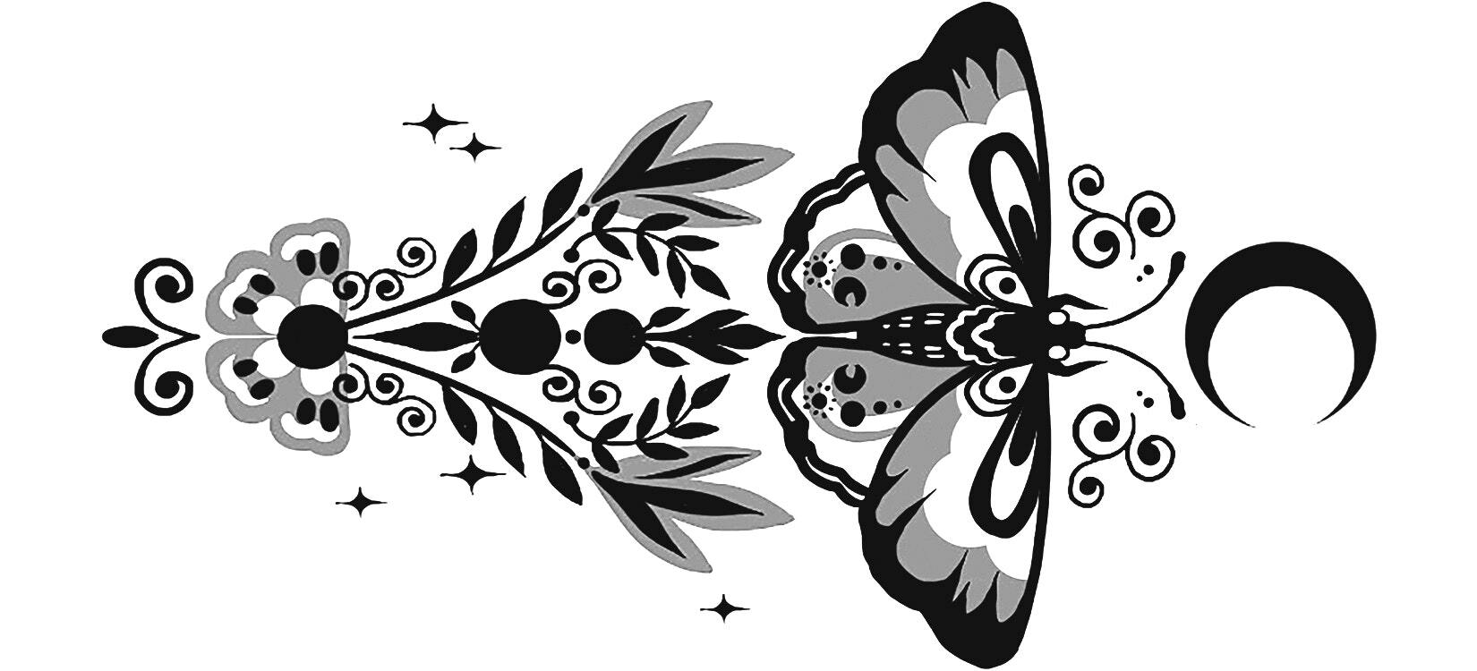Moonlit Wings Semi-Permanent Tattoo. Lasts 1-2 weeks. Painless and easy ...